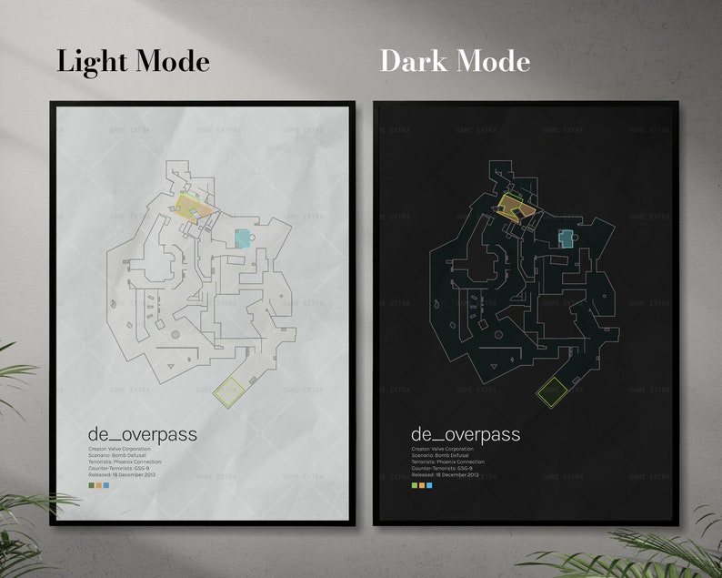 Counter-strike X Overpass Map Poster Game Wall Art Poster Print Art ...