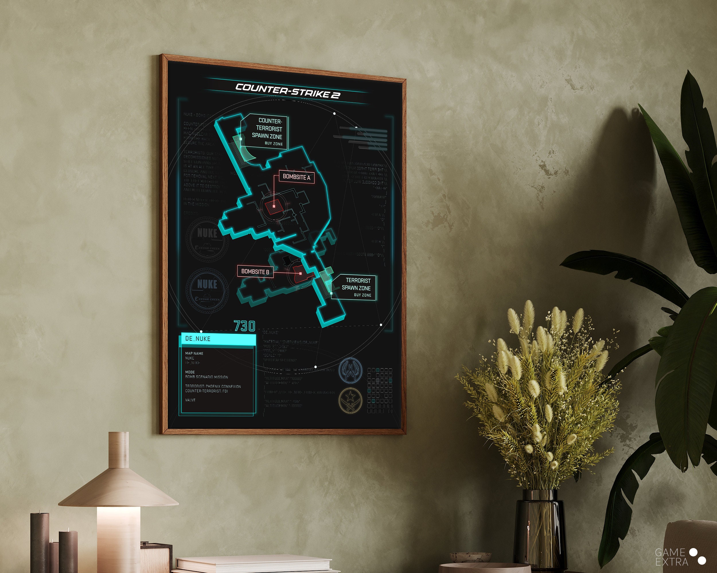 Counter-strike X Nuke Map Poster Game Wall Art Poster Print Art Print ...
