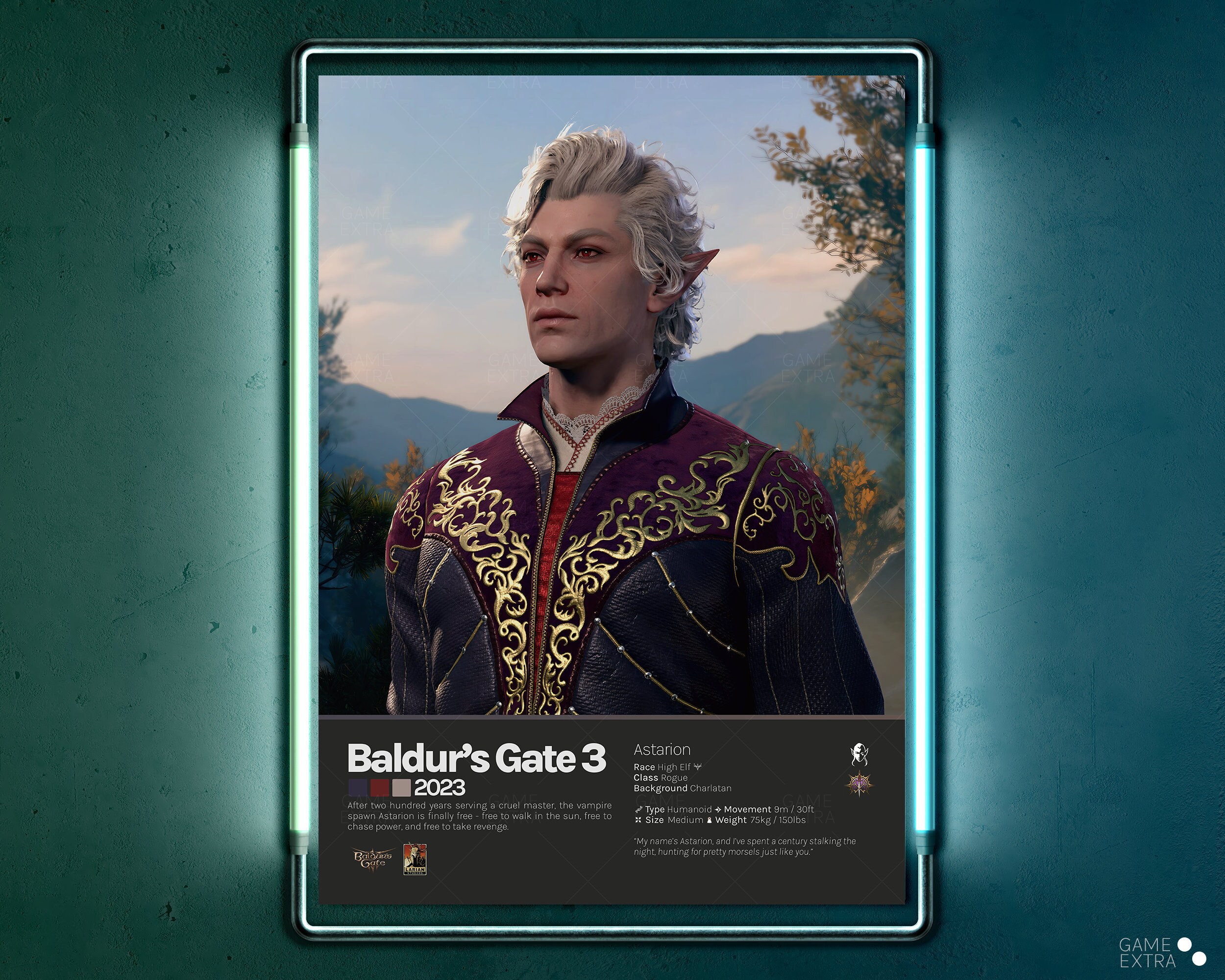 Baldur's Gate 3 Astarion Poster Physical Print Game - Etsy Australia