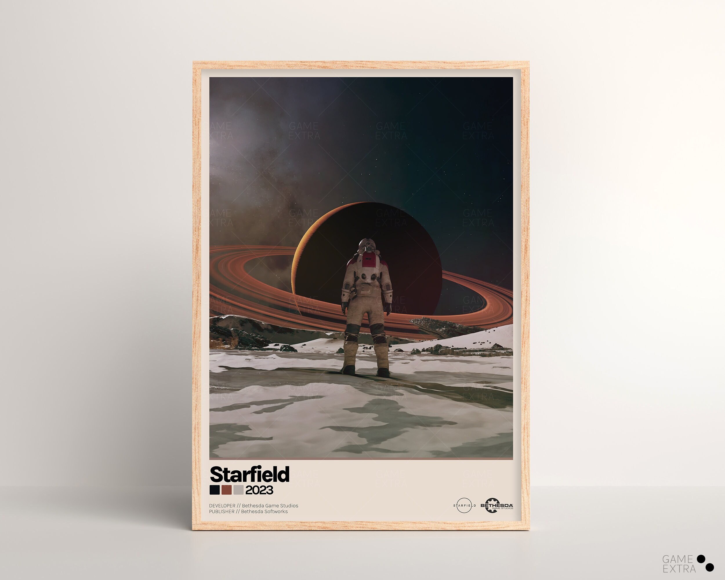 Starfield Poster Light & Dark Mode Minimalist Physical Print Video Game ...