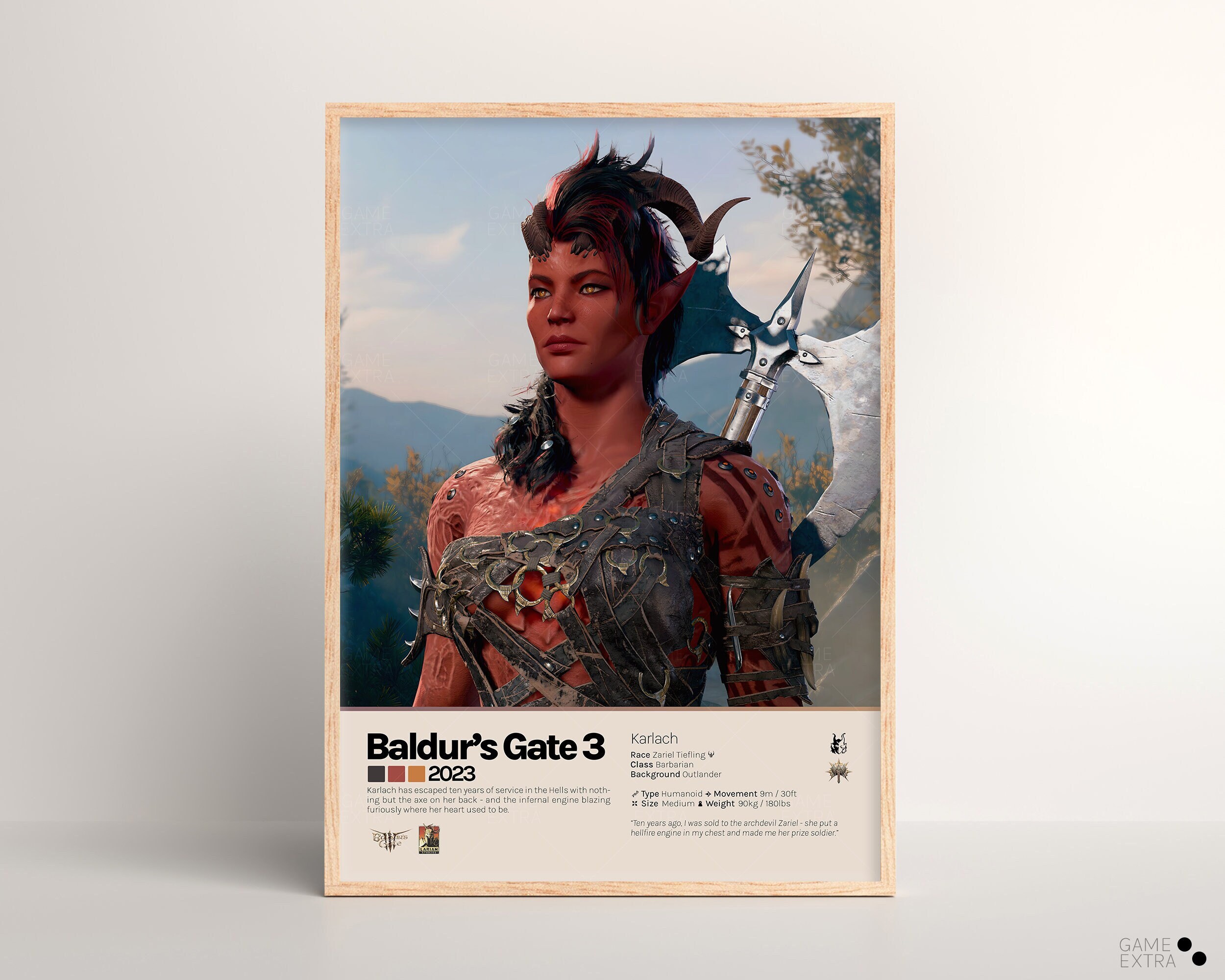 Baldur's Gate 3 Karlach Poster Physical Print Game Wall Art Poster Art ...