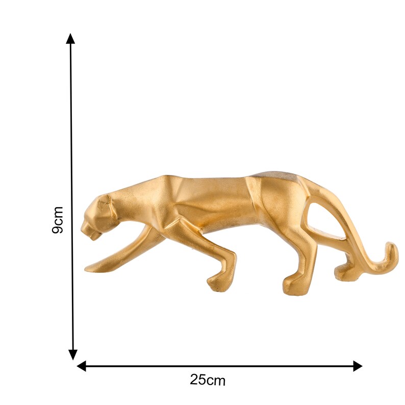 Golden Panther Statue Sitting on Table - Etsy