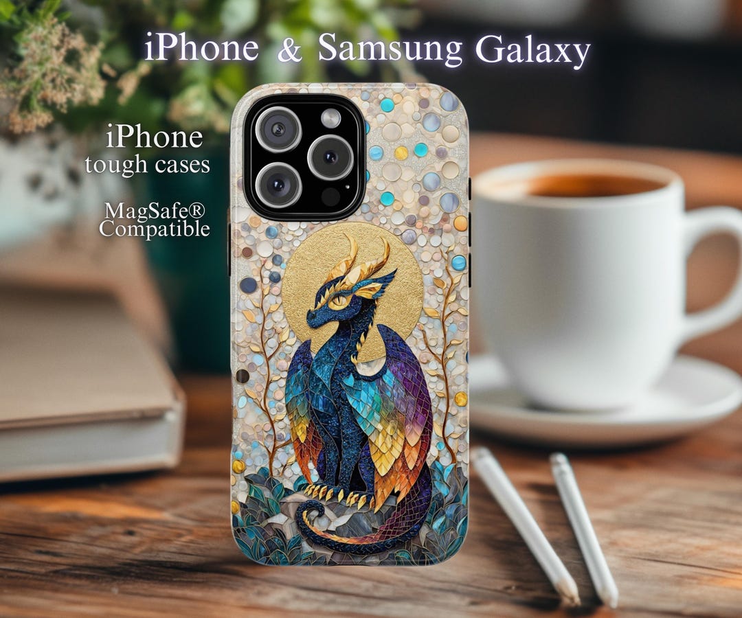 Mosaic Celestial Dragon Phone Case, Fantasy Art Protective Cover - Etsy