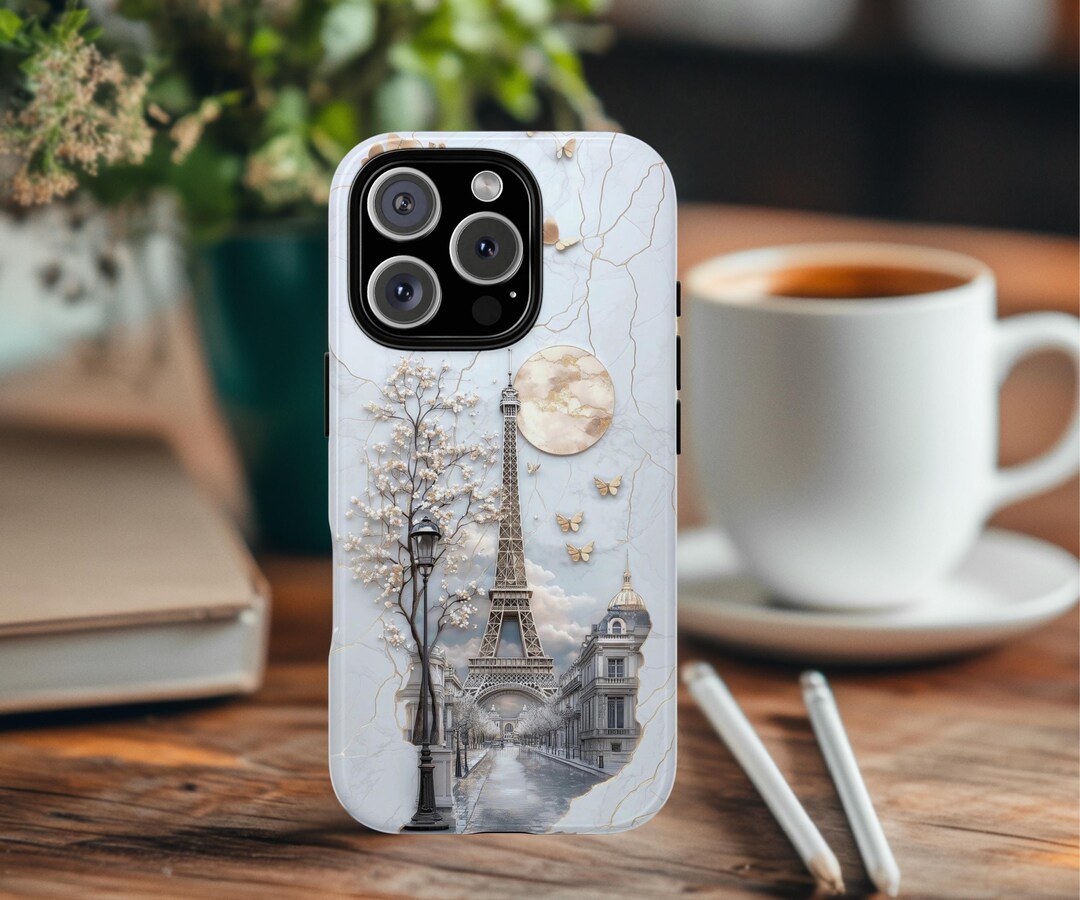 Eiffel Tower Phone Case: Parisian Floral Design, Shockproof iPhone ...