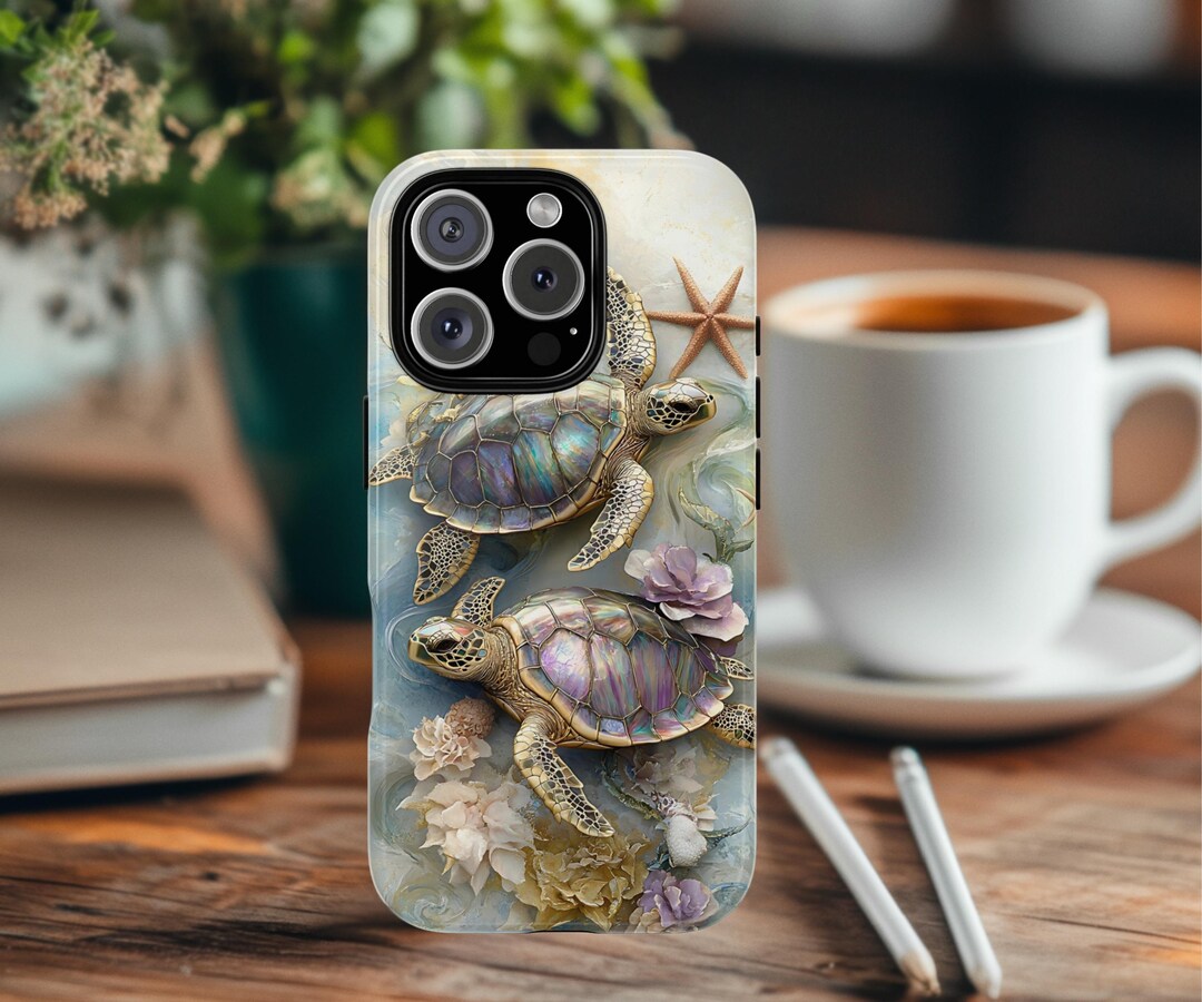 3D Sea Turtle Phone Case, Nature Lover Gift, Beach Theme,ocean Design ...