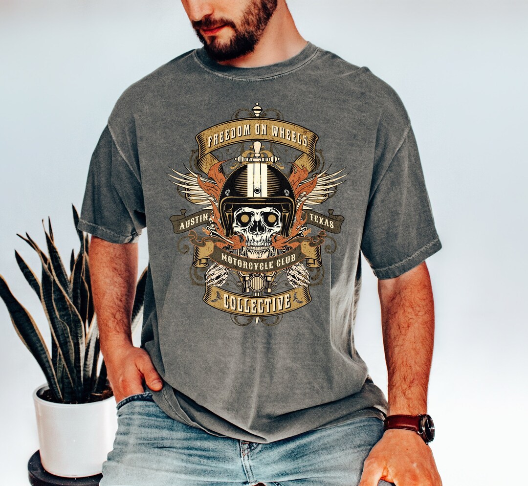 Unisex Comfort Colors, Motorcycle Shirt, Freedom on Wheels T-shirt ...
