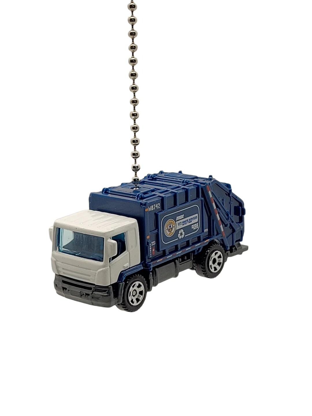 Garbage Trash Trucks Blue White Ceiling Fan Light Chain Pull Ornament ...