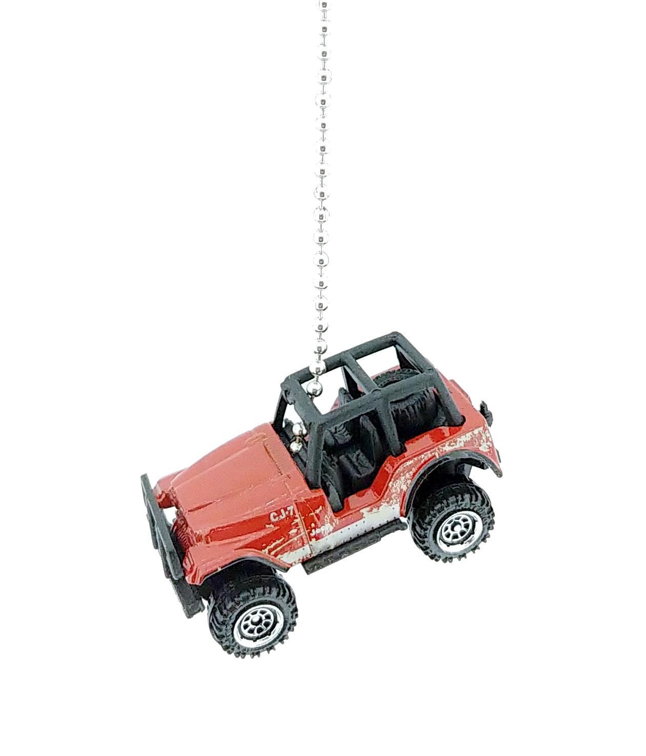 Jeep CJ7 Red Silver Ceiling Fan Light Chain Pull Ornament 699 - Etsy