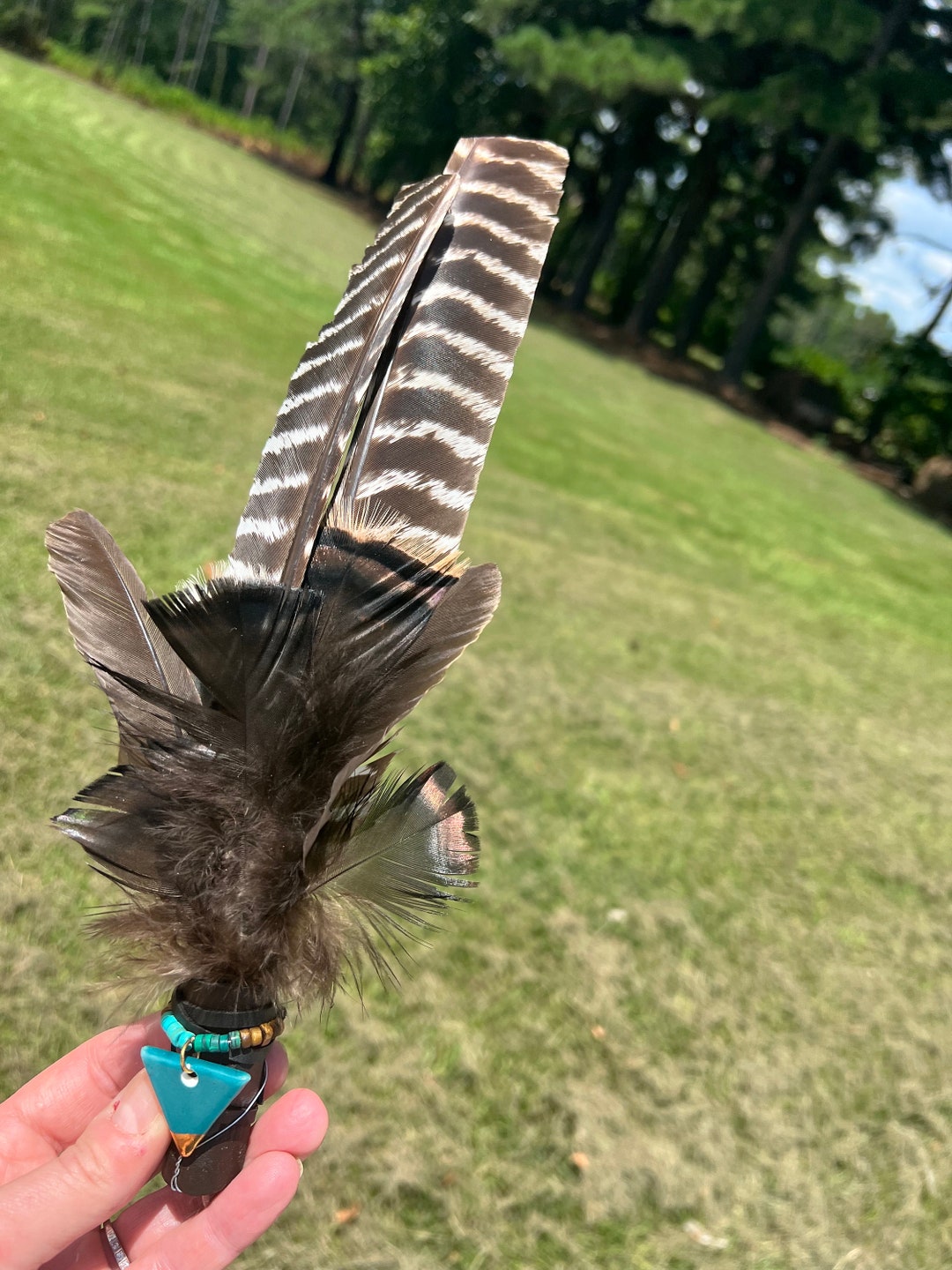 Turkey Feather Smudging Fan/prayer Fan - Etsy