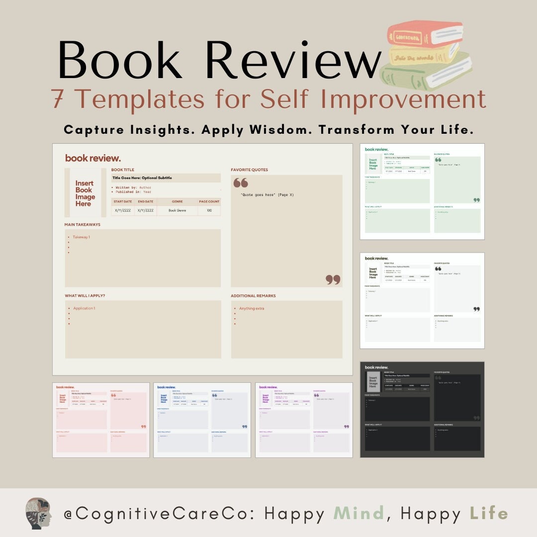 Book Review Templates for Self Improvement | Customizable | Canva ...