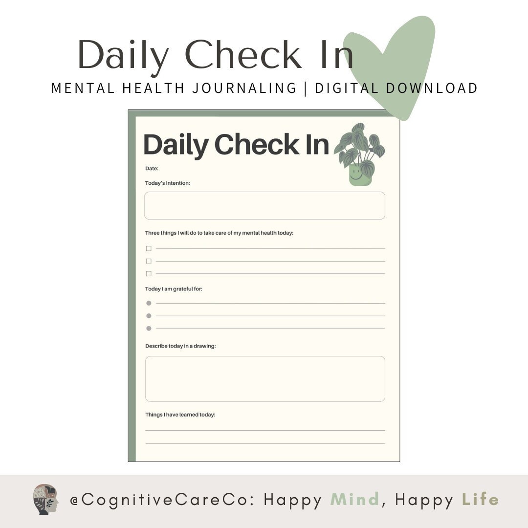 Daily Mental Health Check in | Wellness | Gratitude | Self Care ...