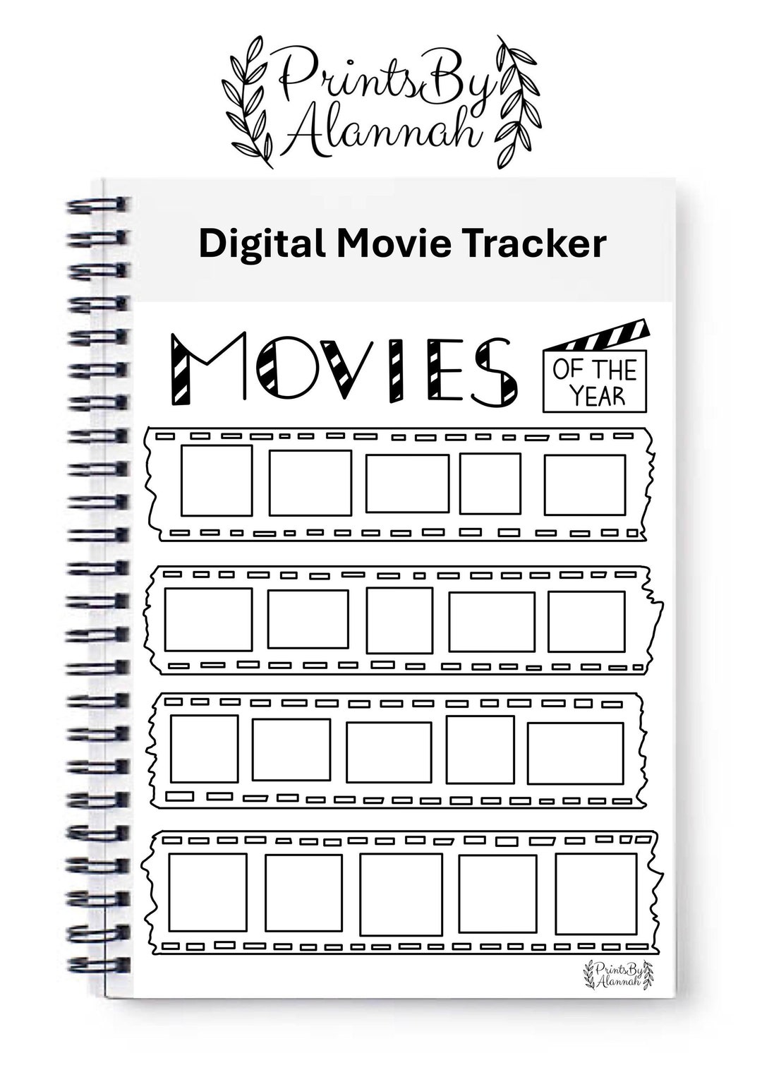 Digital Movie Tracker A5 Print - Etsy