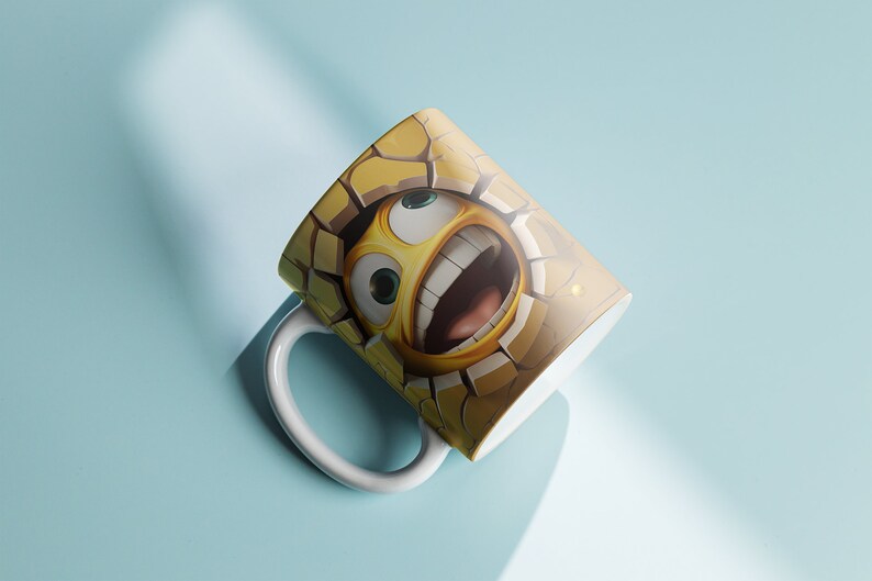 Cringe Moments: 3D Grimacing Face Emoji Digital Design Mug - Etsy