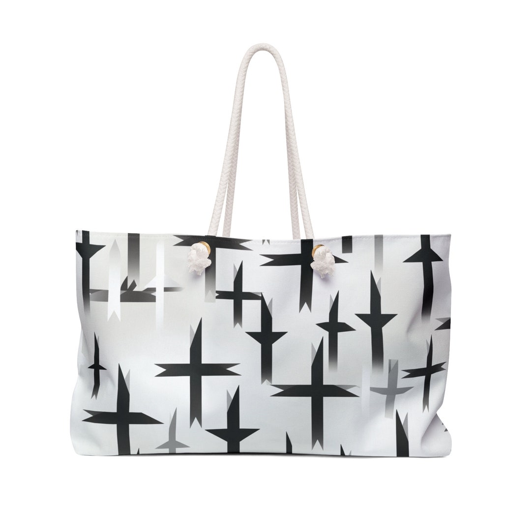 Crosses Weekender Bag Wide Mouthed Tote With Rope Handles - Etsy