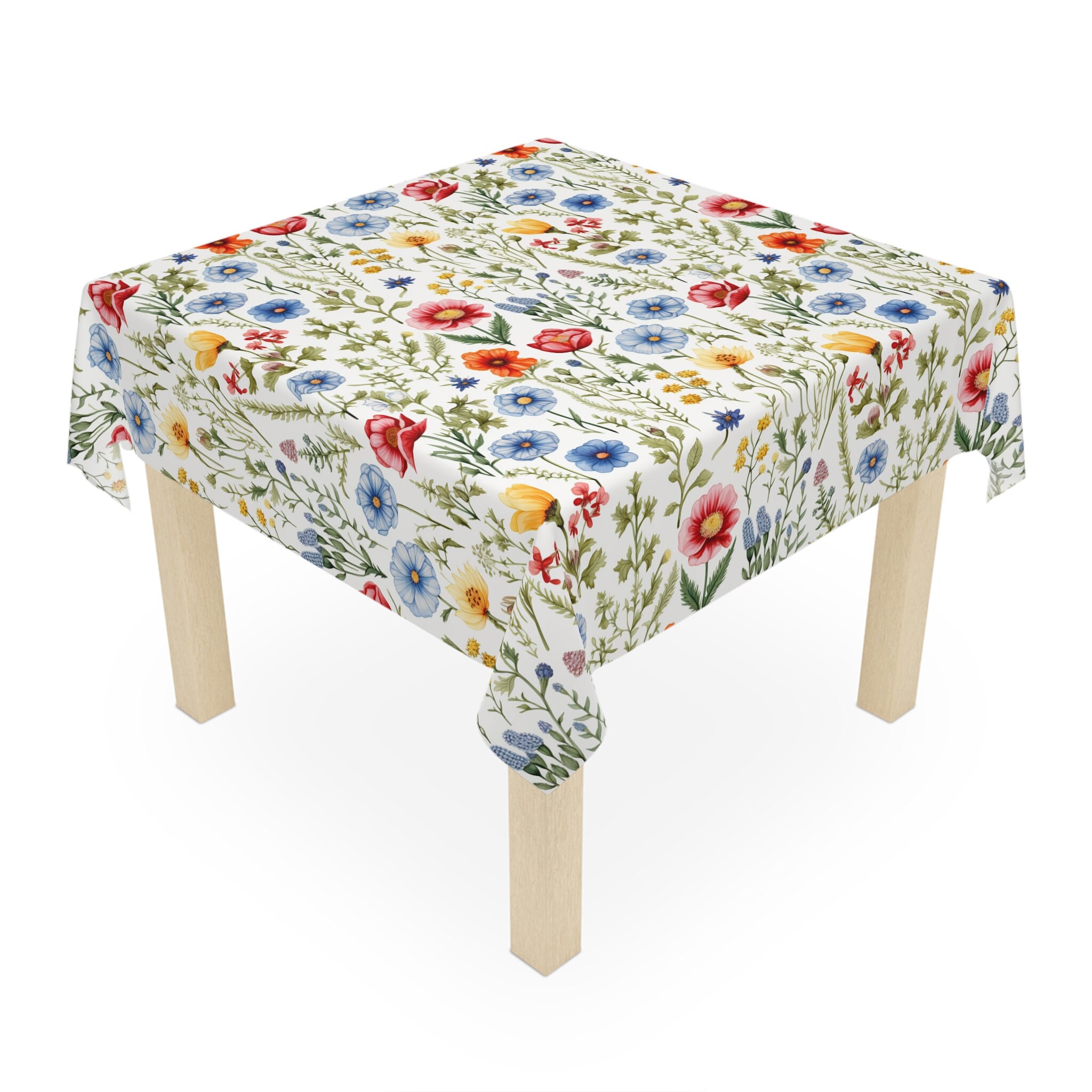 Texas Wildflowers Country Square Tablecloth Cotton or Polyester Kitchen ...