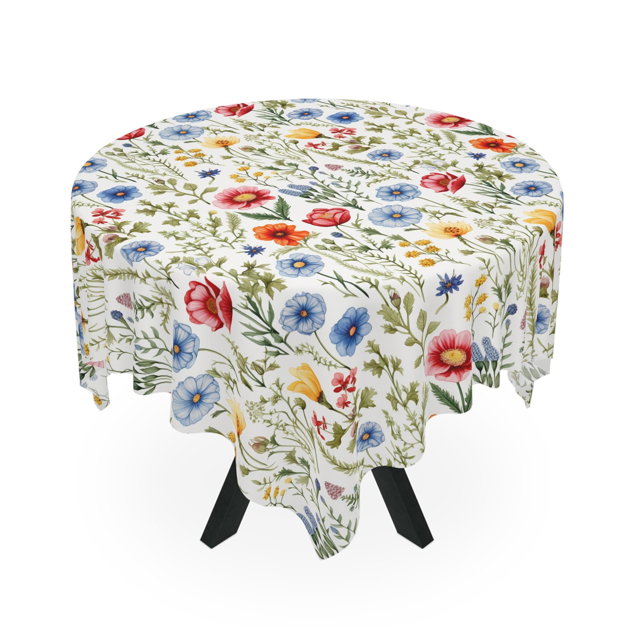 Texas Wildflowers Country Square Tablecloth | Cotton or Polyester ...