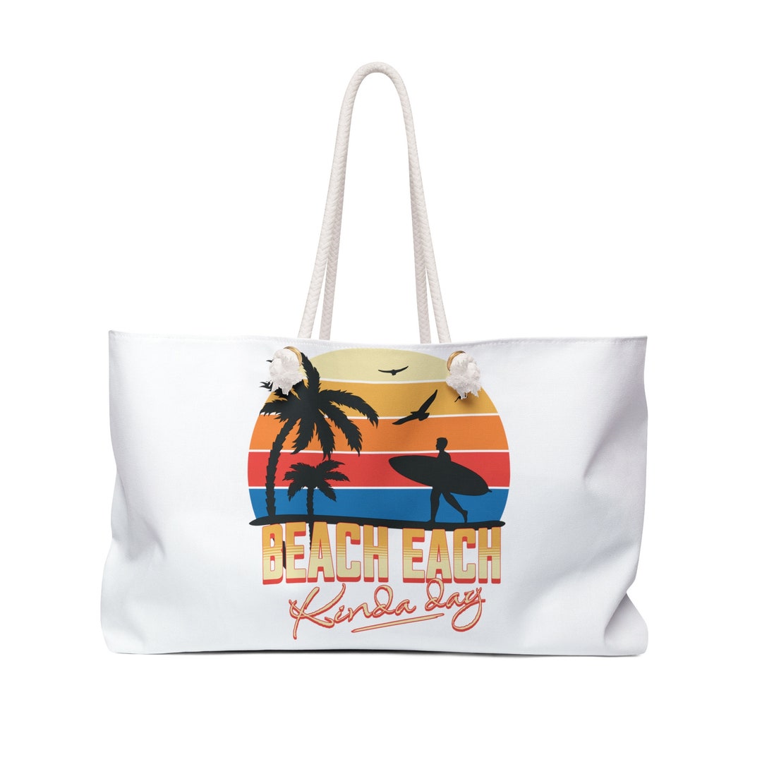 Beach Each Kinda Day Weekender Bag Wide Mouthed Tote With - Etsy
