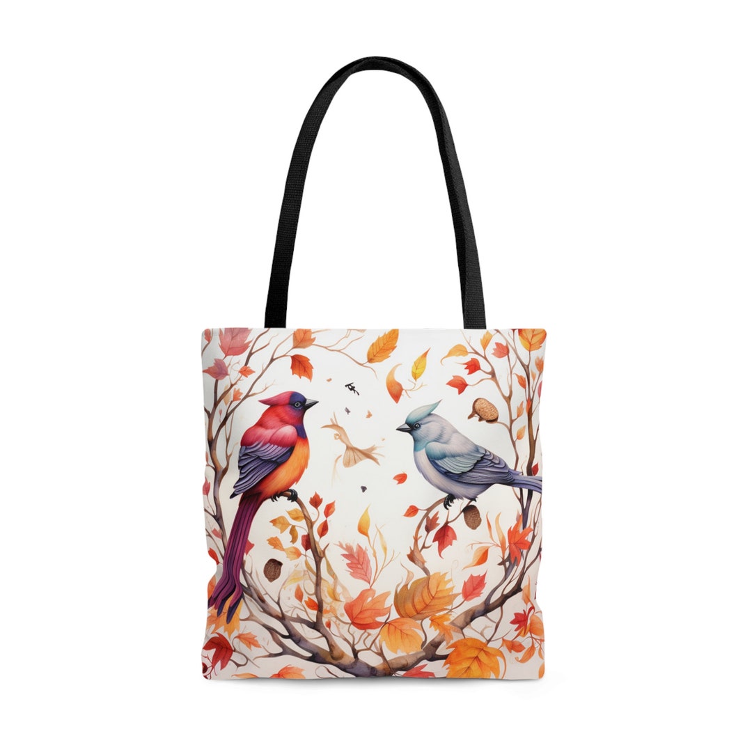 Birds and Leaves Tote Bag | Everyday Bag | Travel Bag | Purse | Book ...
