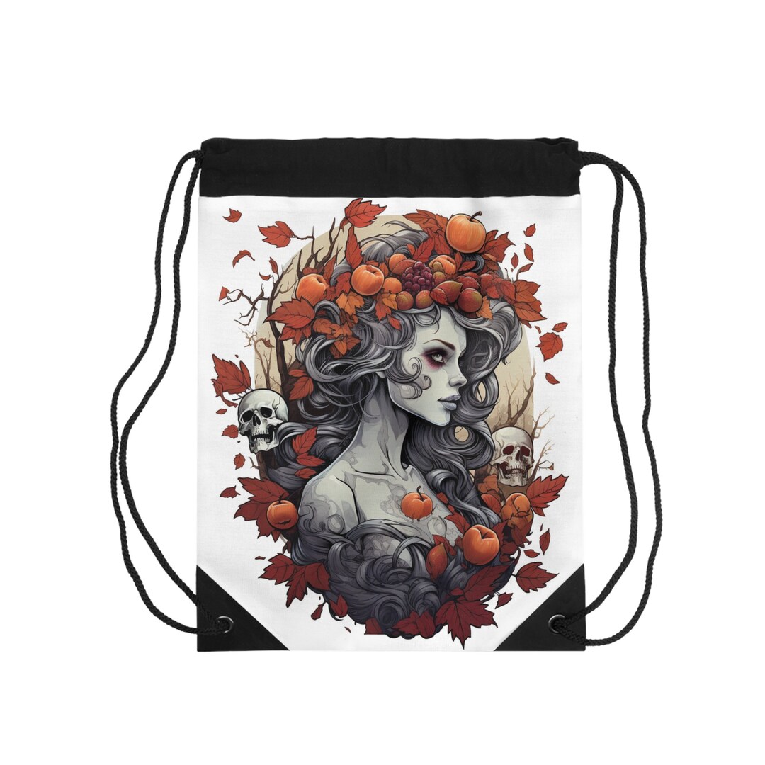 Goth Skull Princess Drawstring Backpack | Lightweight & Durable | Purse ...