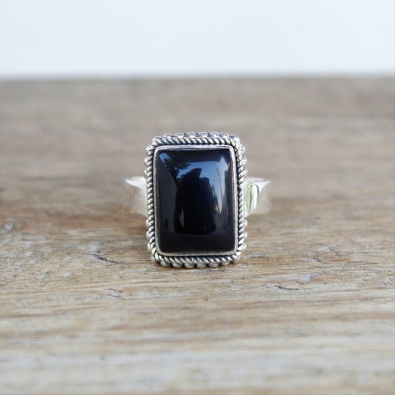 Onyx Ring - Etsy
