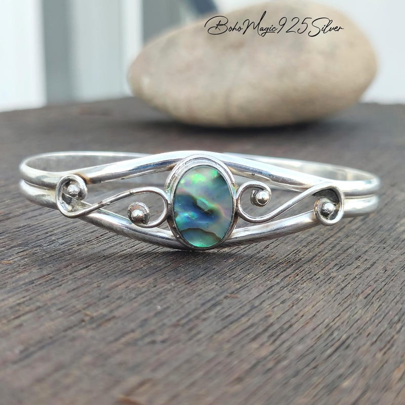 Paua Sterling Silver Cuff - Etsy