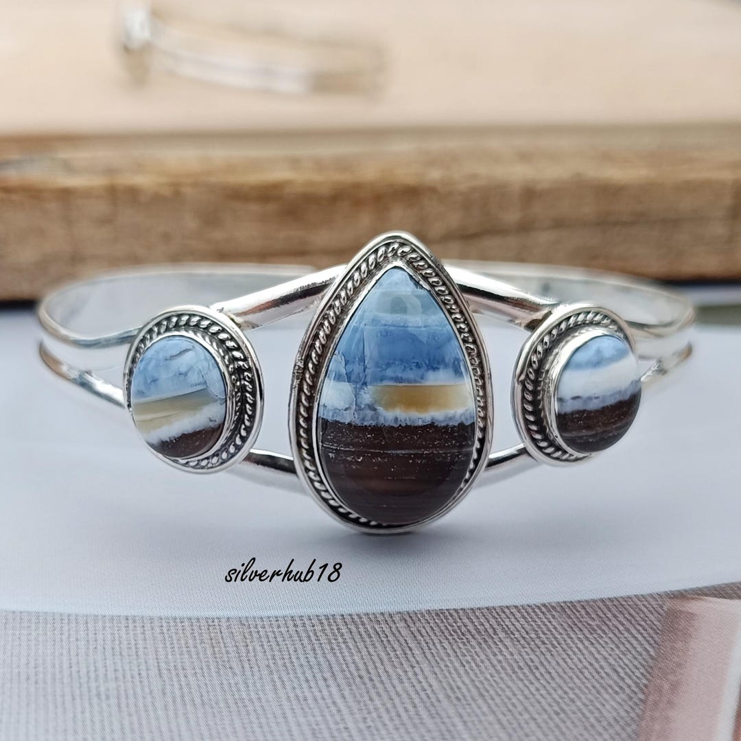 Owyhee Blue Opal Bangle ~ Handmade Designer Bangle ~ 925 Sterling ...
