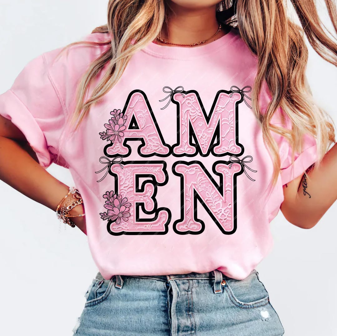 Lace Amen Pink Coquette Png, Amen Png, Amen Chinoiserie Png, Amen ...