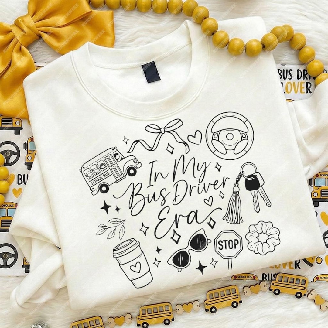 In My Bus Driver Era SVG School Bus Shirt Design Steering Wheel Keys ...