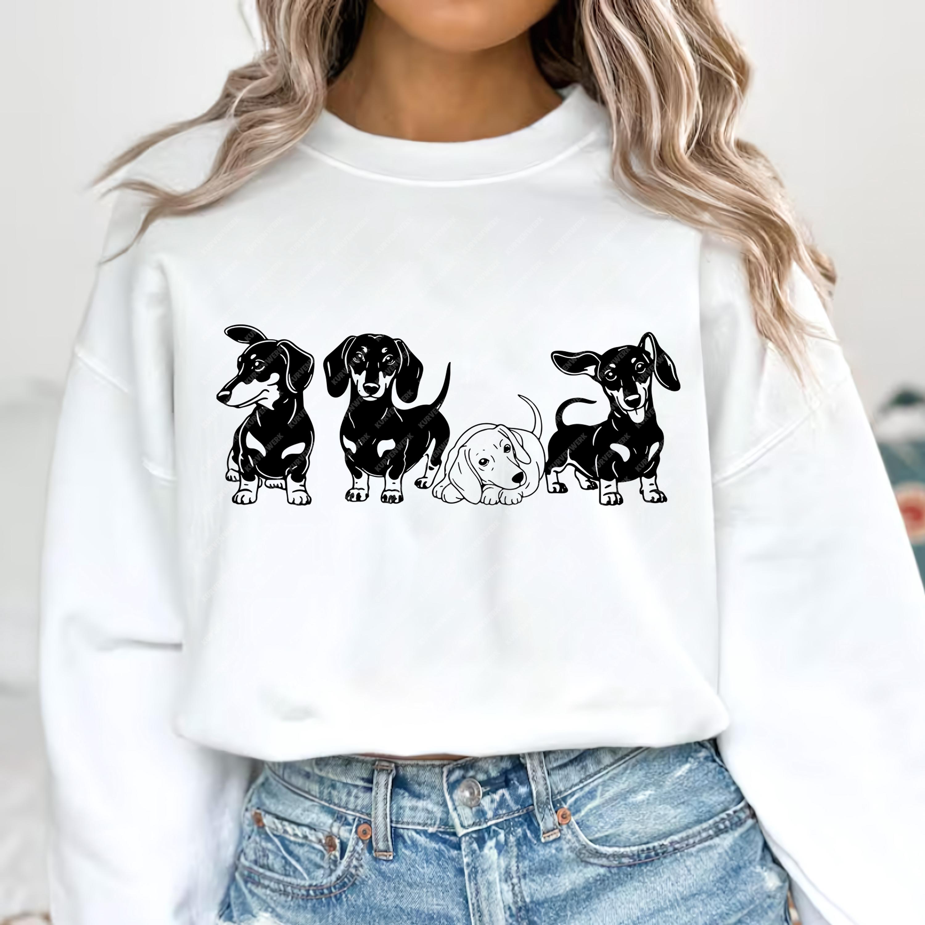 Trendy Dachshund Doodle SVG, Vintage Wiener Dog, Sausage Dog Shirt ...
