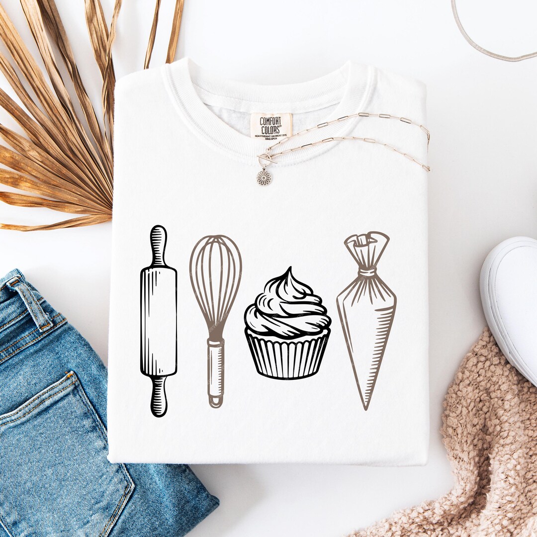 Trendy Baking Doodle SVG, Baker Life Svg, Retro Bakery Svg, Baker Gift ...