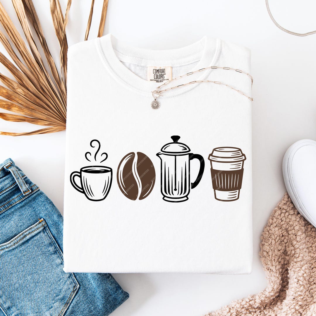 Trendy Coffee Doodle SVG, Coffee Addict Svg, Iced Coffee Svg, Coffee ...