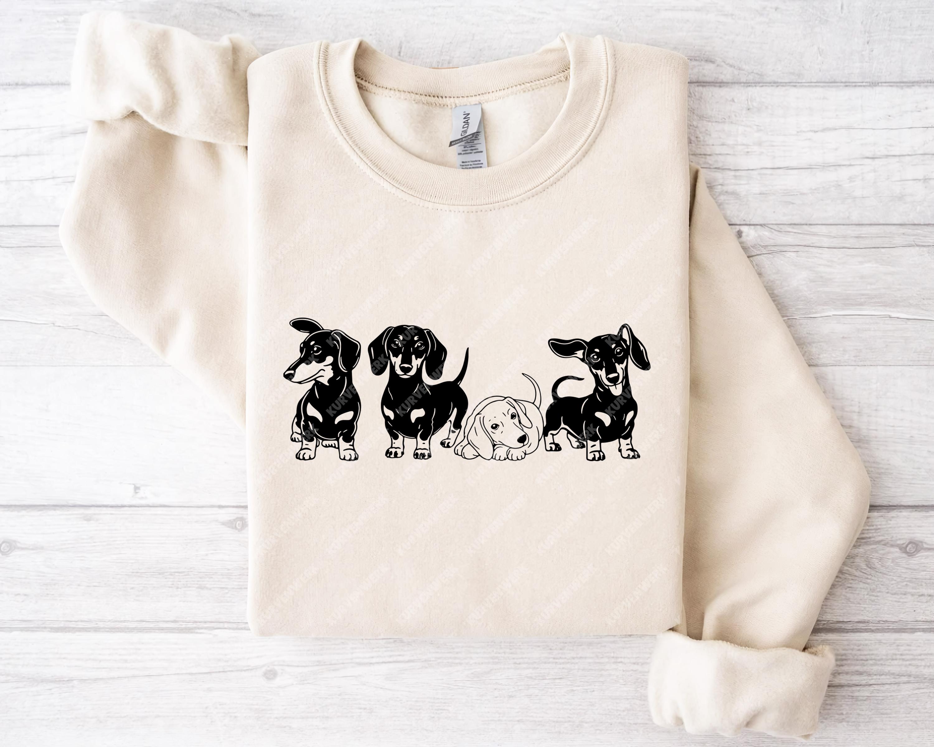 Trendy Dachshund Doodle SVG, Vintage Wiener Dog, Sausage Dog Shirt ...