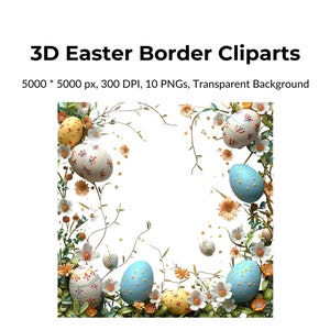 3D Easter Invitaion Clipart Collection, Easter Borders, Easter Frames ...