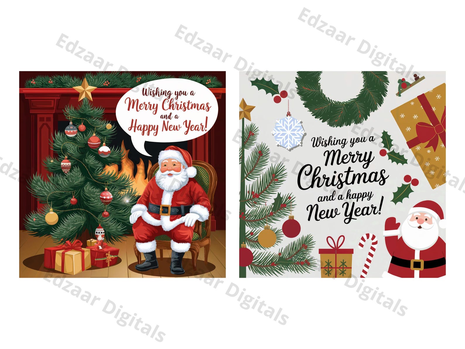 Christmas Greetings Clipart, 20 PNG, Card Making, Holiday Clipart ...