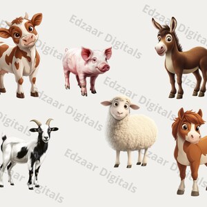 50 Farm Animals Clipart Bundle, Realistic 3D Design, 3D Clipart ...
