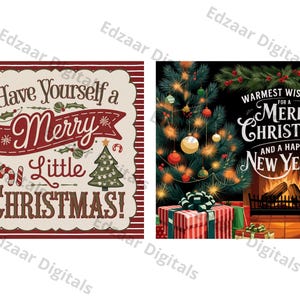 Christmas Greetings Clipart, 20 PNG, Card Making, Holiday Clipart ...