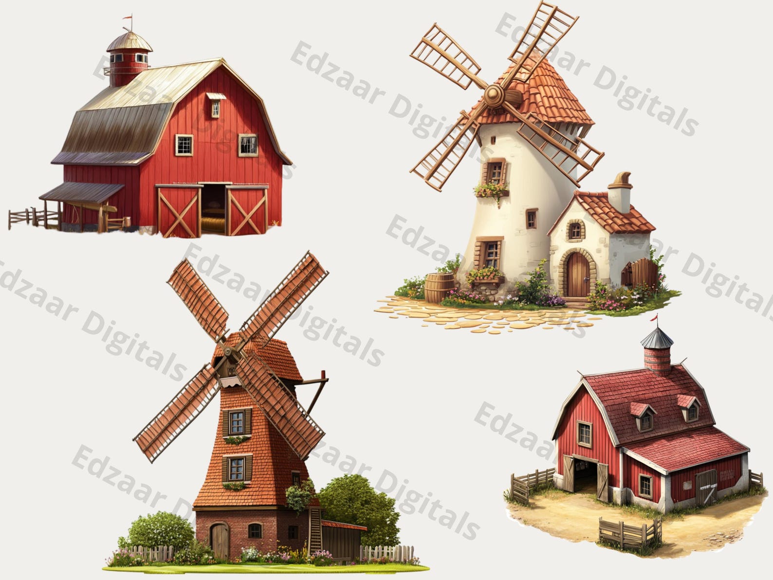 50 Farm Animals Clipart Bundle, Realistic 3D Design, 3D Clipart ...