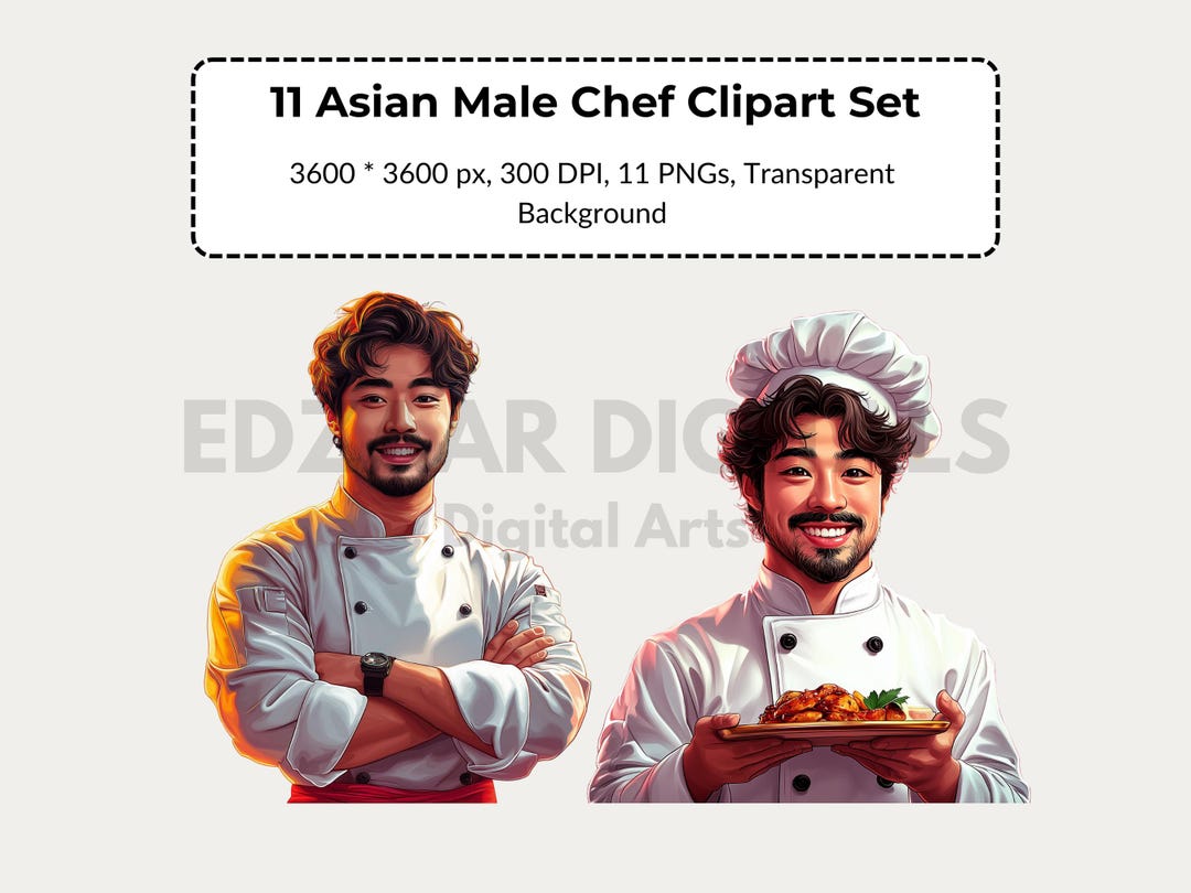 11 Asian Chef Clipart, Male Chef Clipart, Chef Clipart, Chef ...