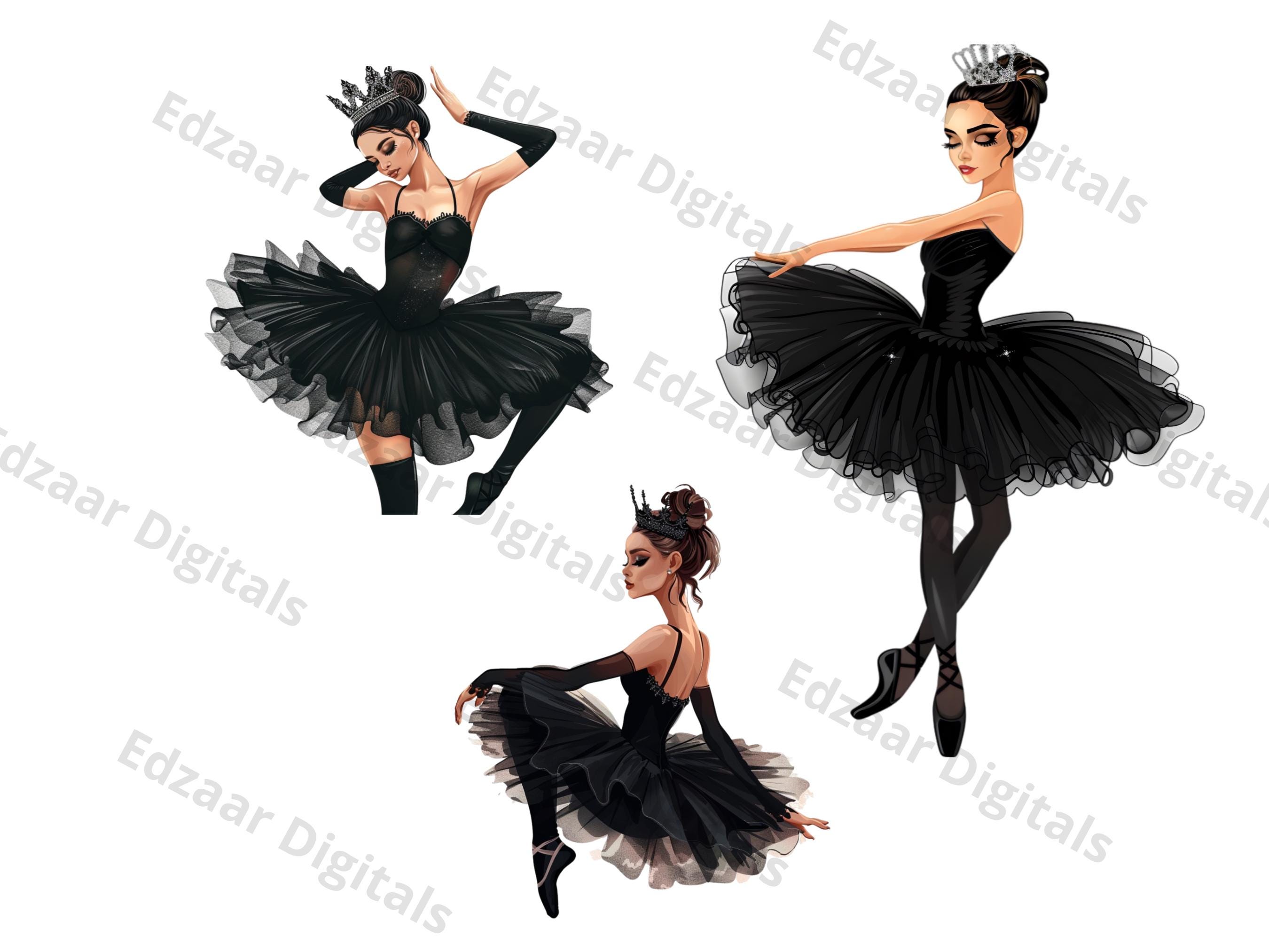30 Black Ballerina Clipart, Realistic Ballet Art, Female Dance Graphics ...