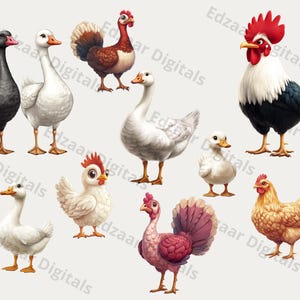 50 Farm Animals Clipart Bundle, Realistic 3D Design, 3D Clipart ...