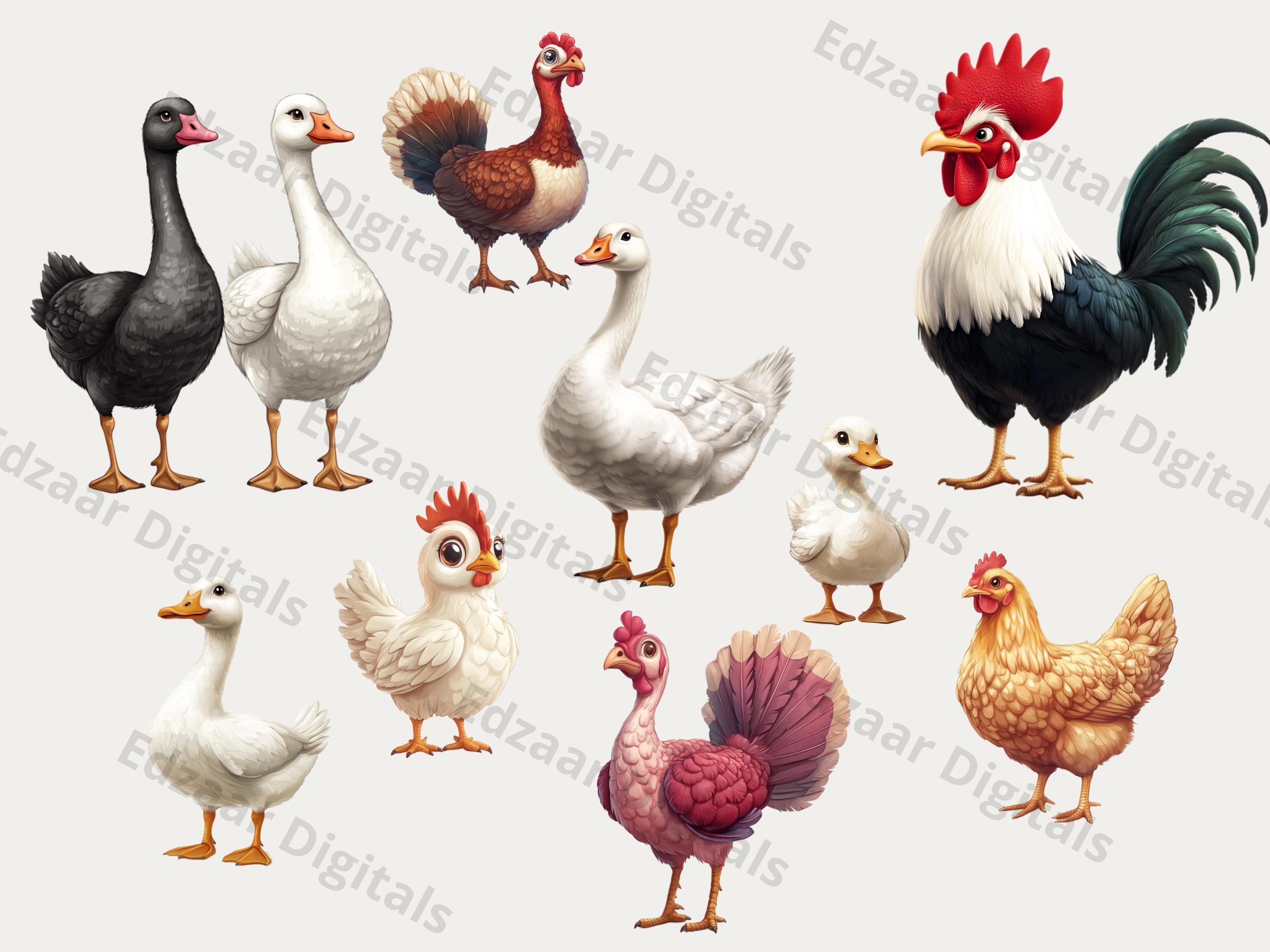 50 Farm Animals Clipart Bundle, Realistic 3D Design, 3D Clipart ...