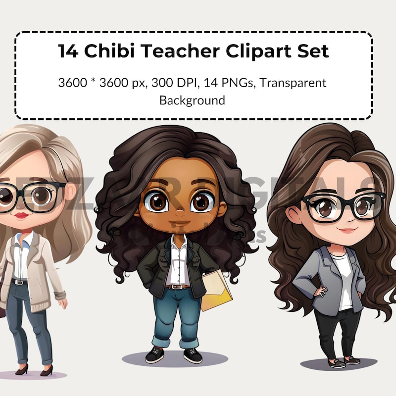 Teacher Chibi - Etsy