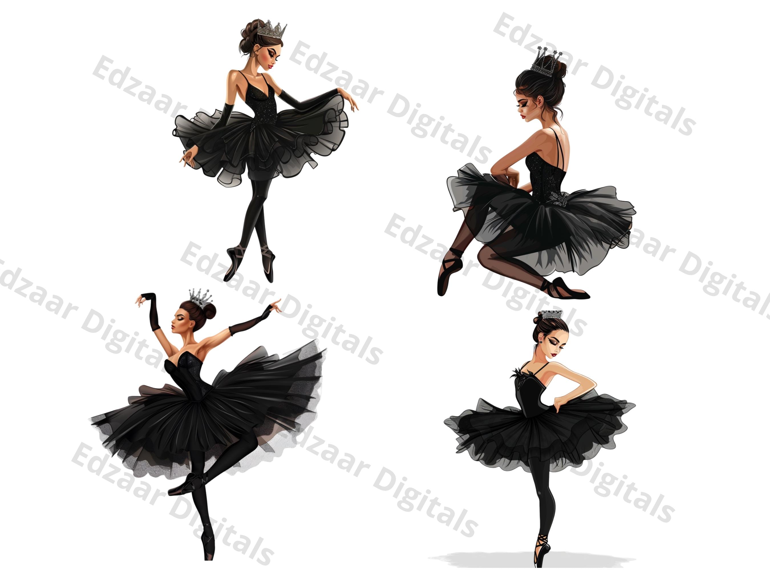 30 Black Ballerina Clipart, Realistic Ballet Art, Female Dance Graphics ...
