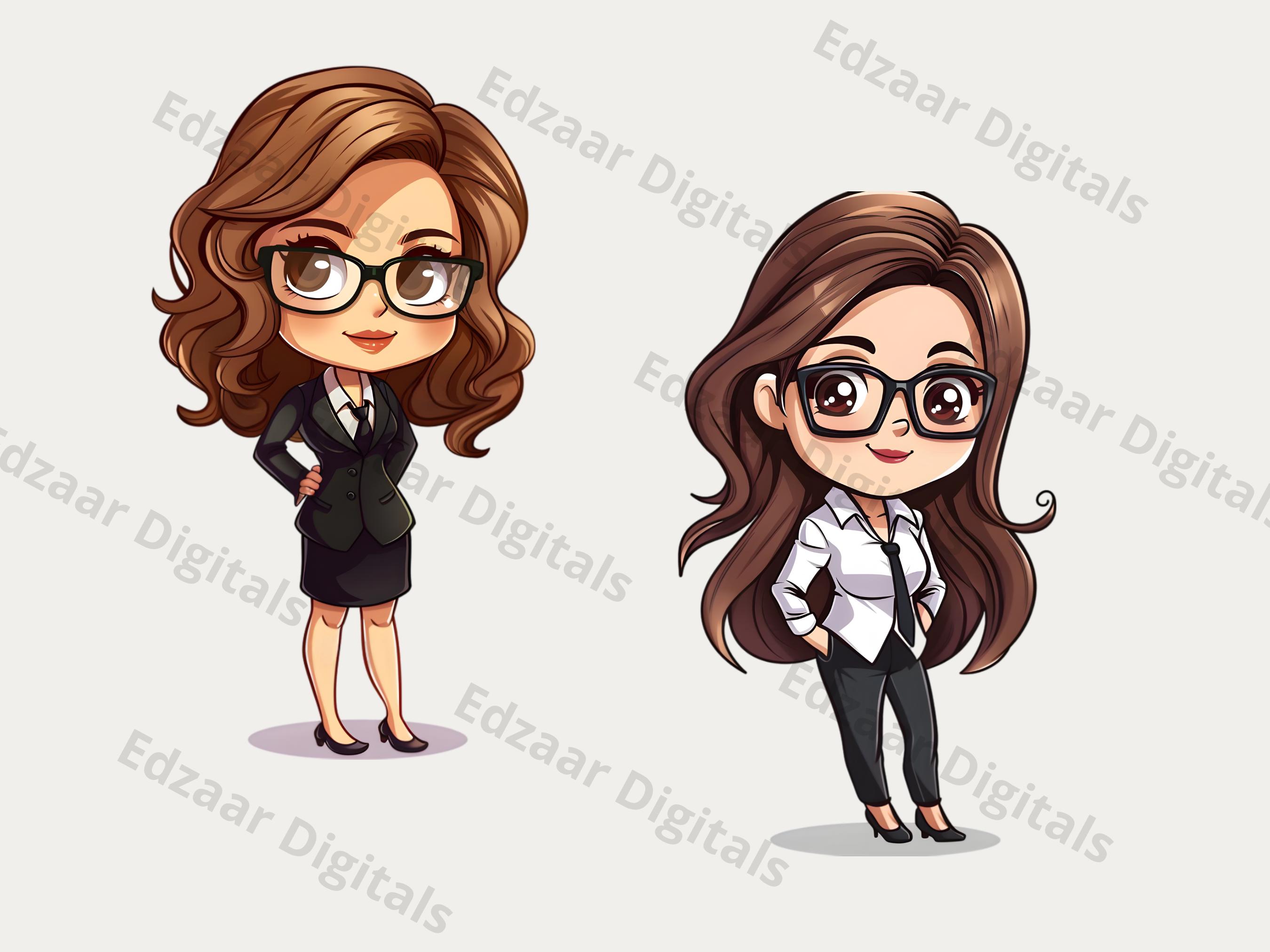 14 Chibi Teacher Art, Cute Cartoon Clipart Illustration, Tiny Character ...