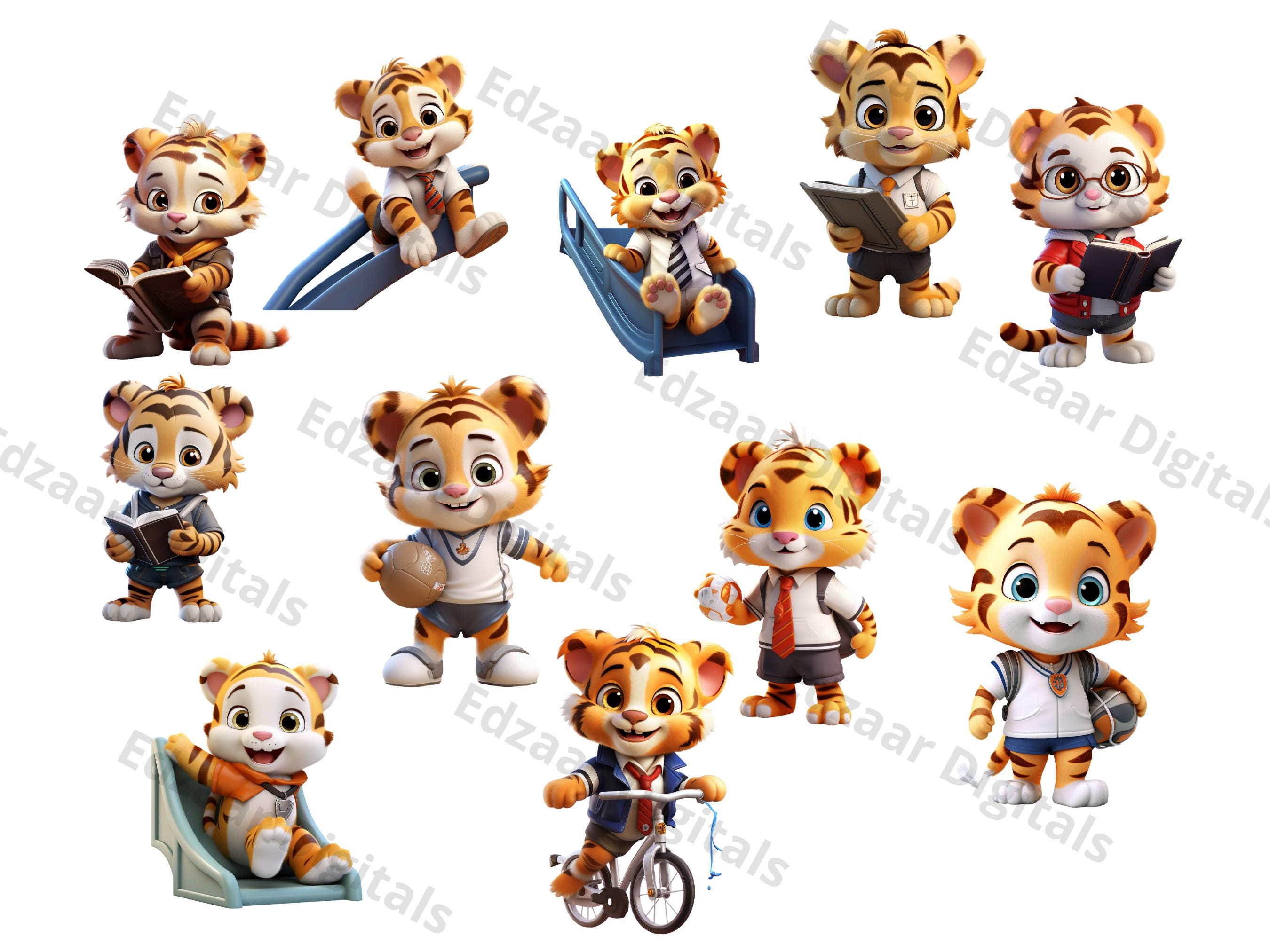 Back to School Svg Bundle, Back to School Clipart, Baby Tiger, School ...