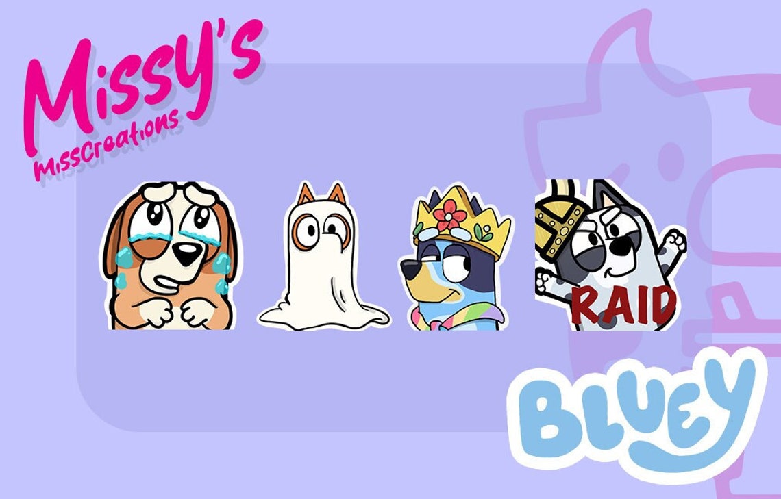 Bluey Twitch Emote Set of 4 - Etsy
