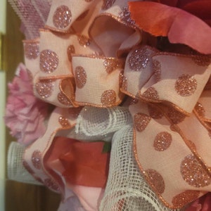 Home Sweet Home Front Door Wreath, Pink and White Front Door Decor ...