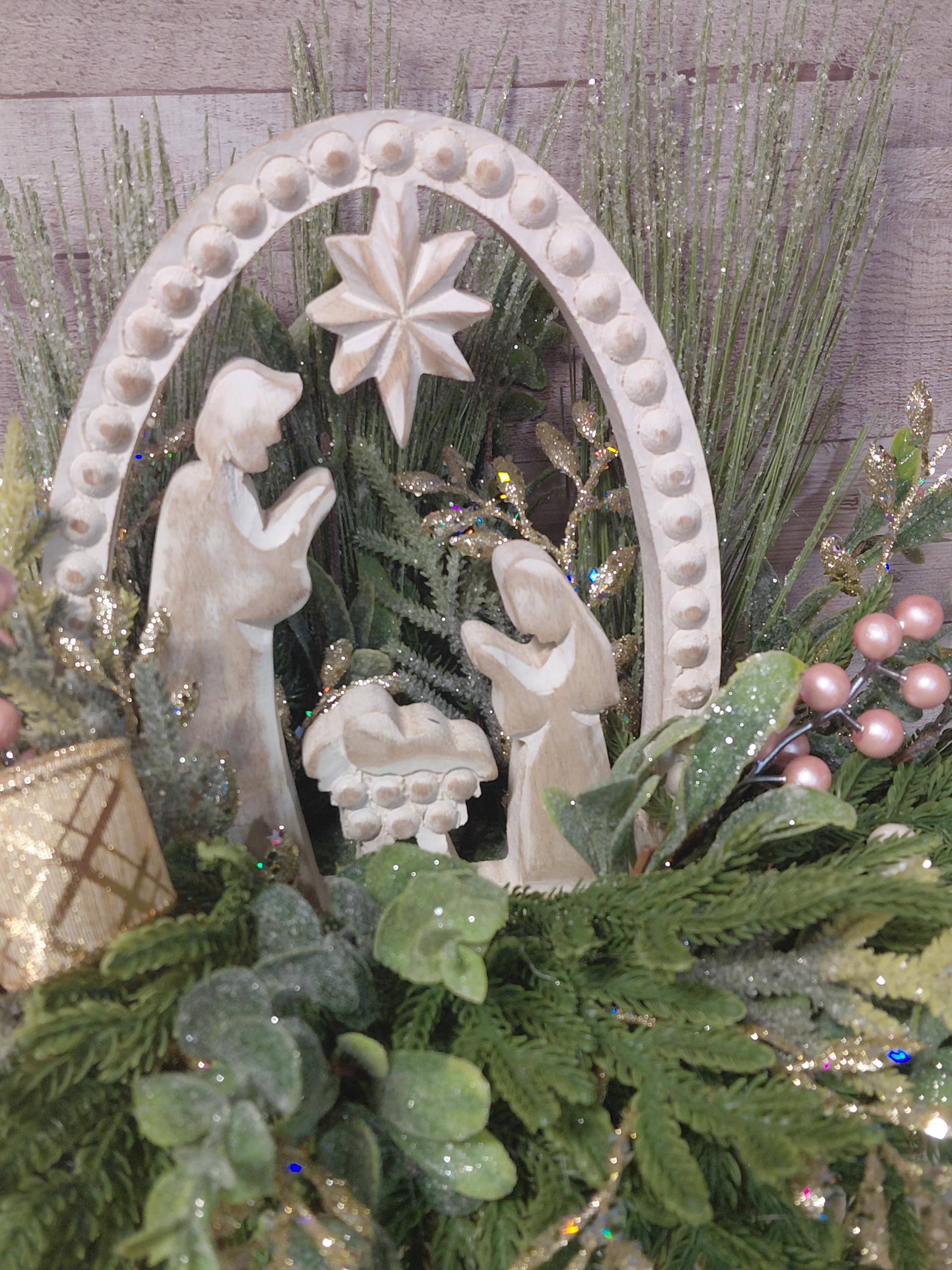 Nativity Christmas Centerpiece, Holiday Table Decoration, Religious ...