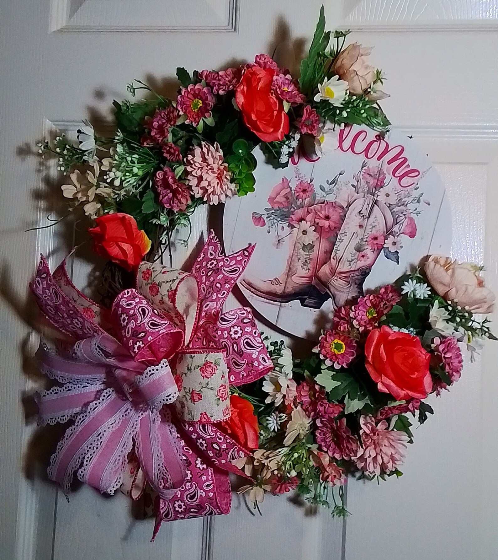 Grapevine Wreath, Pink Country Wreath, Farmhouse Grapevine Wreath ...