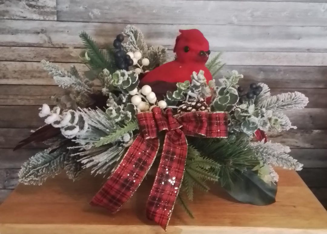 Cardinal Centerpiece, Christmas Cardinal Centerpiece, Cardinal Floral ...